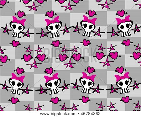 Seamless Emo Skulls Vector & Photo (Free Trial) | Bigstock