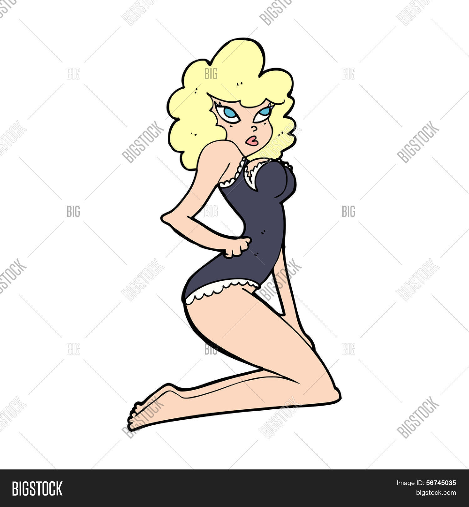 Cartoon Pin Woman Image And Photo Free Trial Bigstock