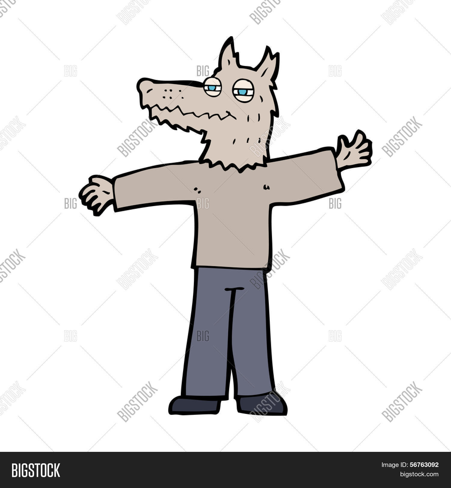 Cartoon Happy Wolf Man Image & Photo (Free Trial) | Bigstock