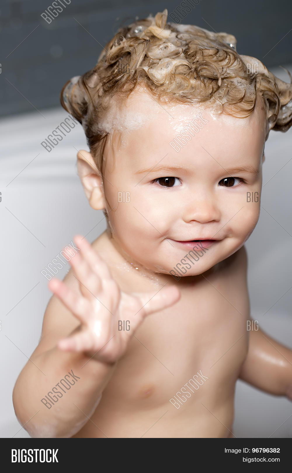 Smiling Baby Lathered Image & Photo (Free Trial) | Bigstock