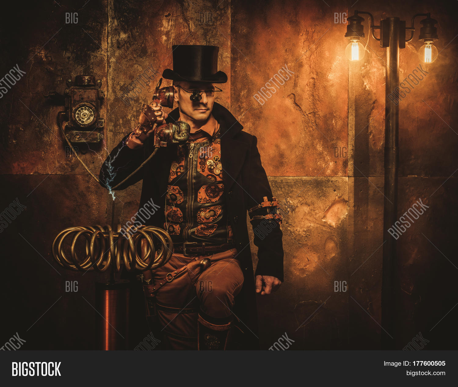 Steampunk Man Tesla Image & Photo (Free Trial) | Bigstock