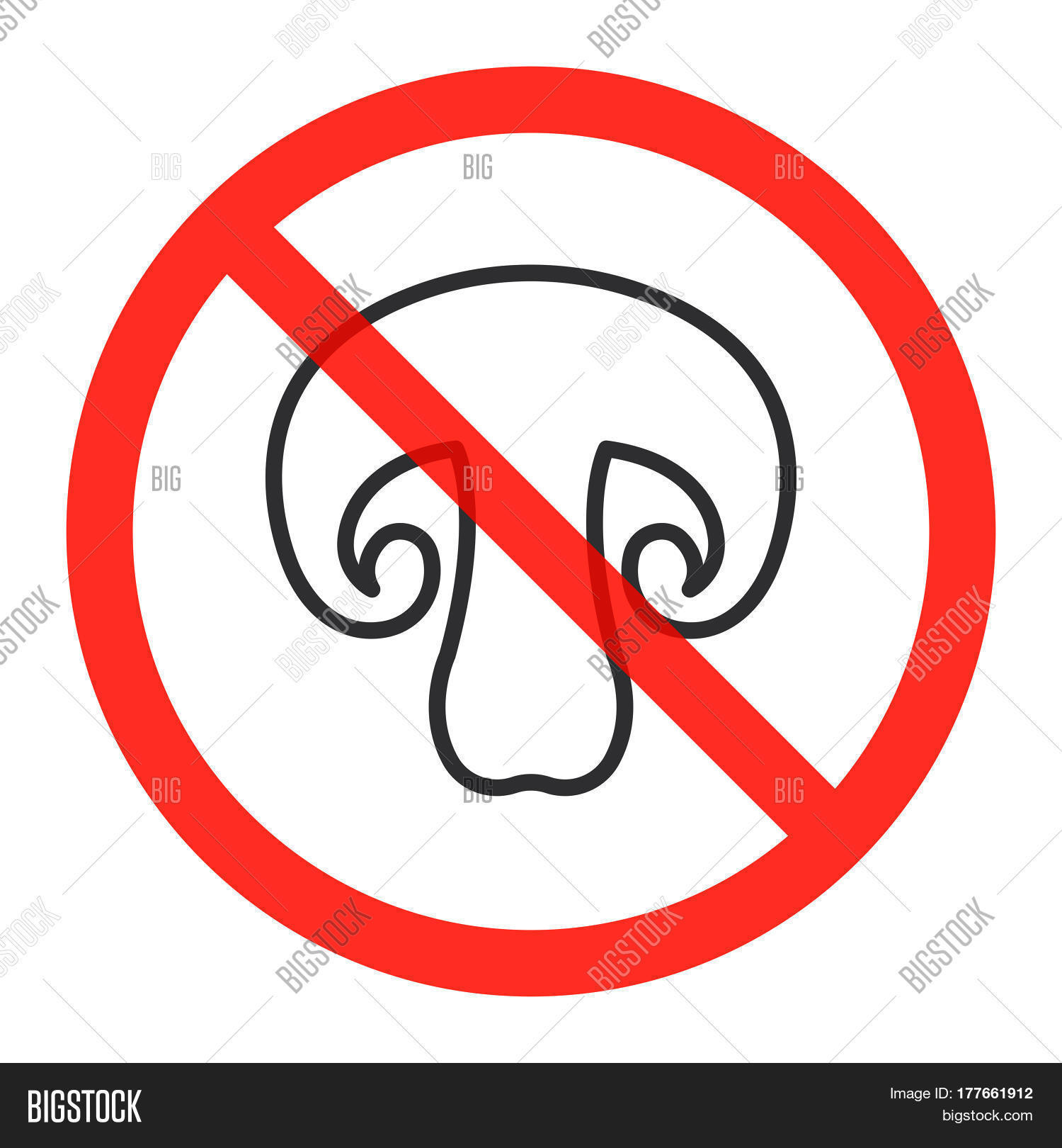 No Mushrooms Ban Sign Vector & Photo (Free Trial) | Bigstock