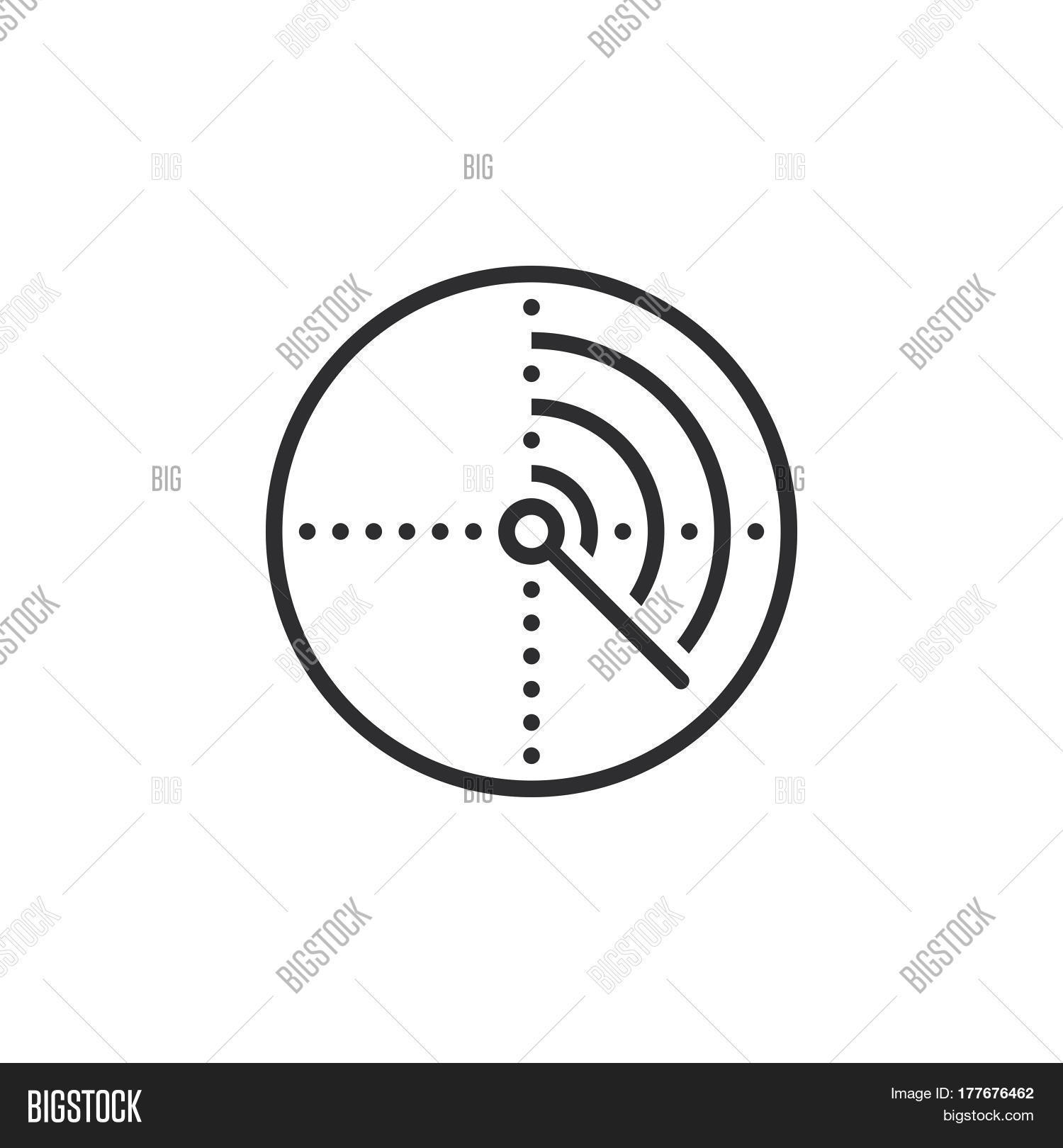 Radar Line Icon Vector & Photo (Free Trial) | Bigstock