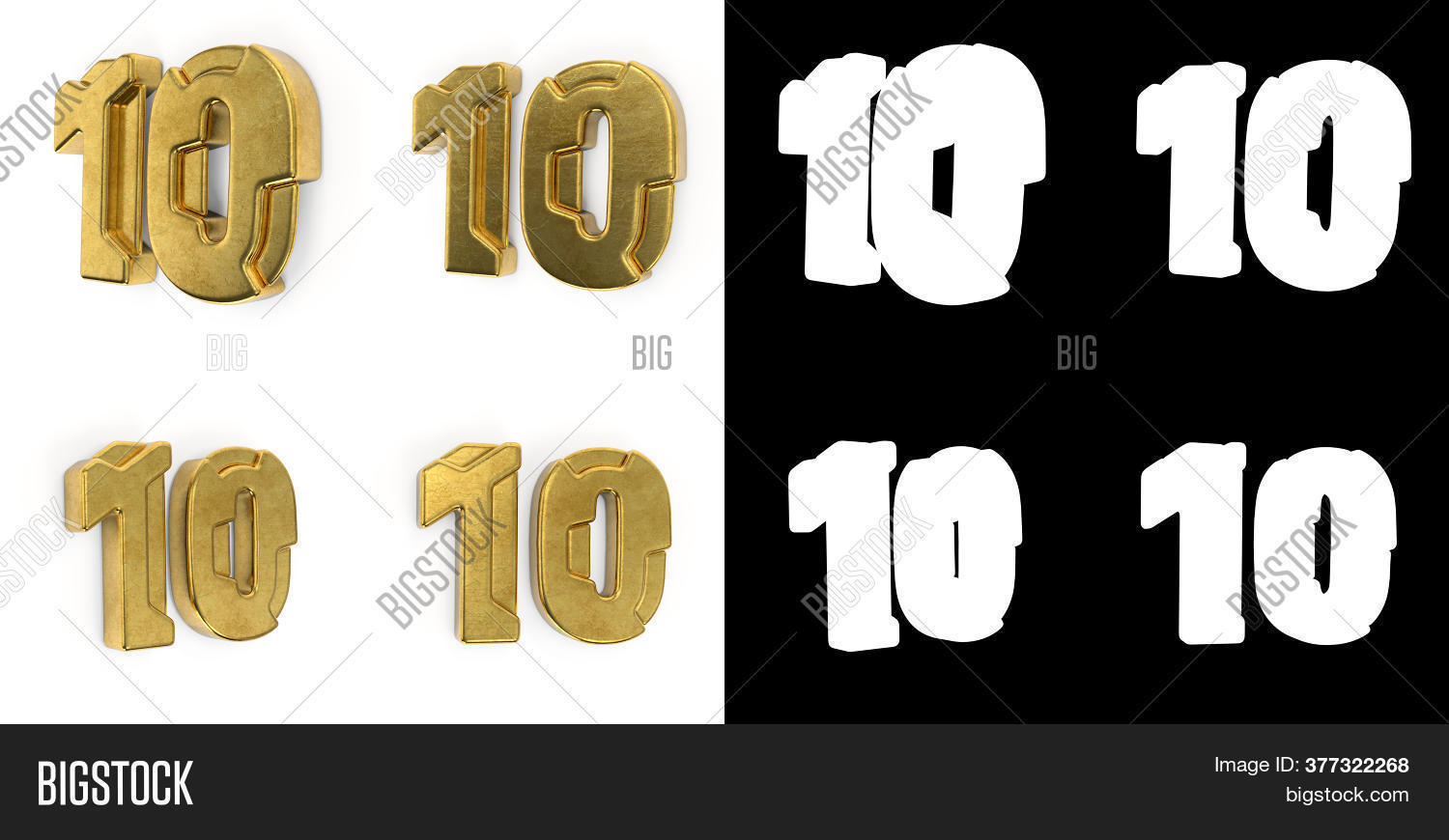 Set Golden Number 10 ( Image & Photo (Free Trial) | Bigstock
