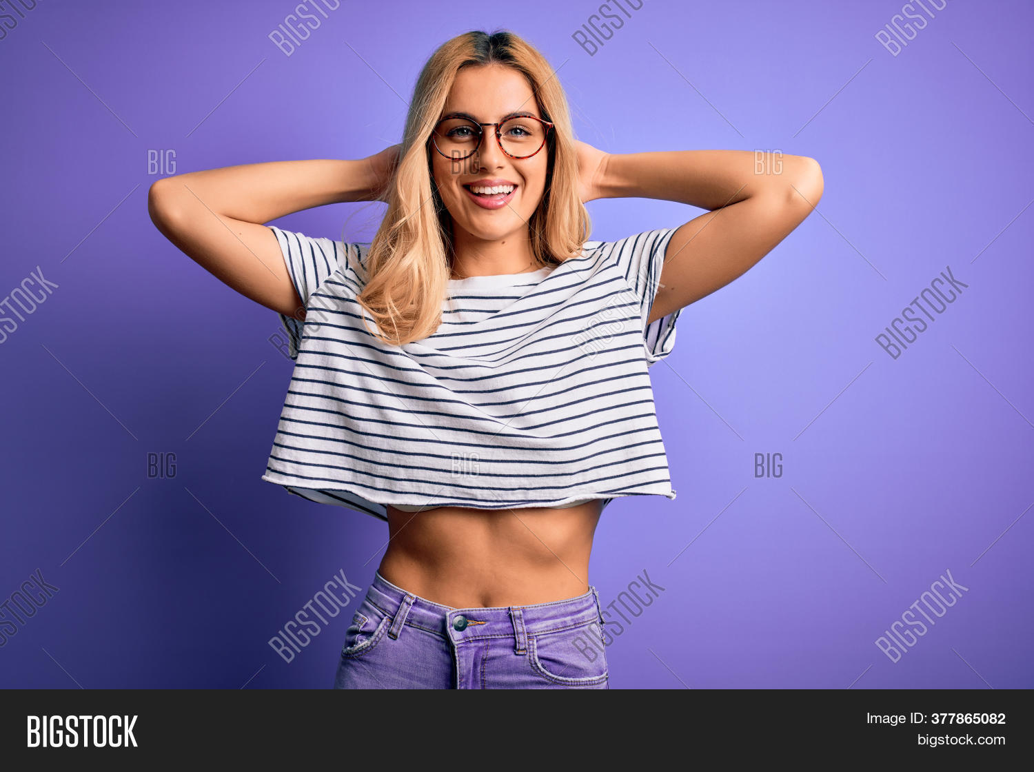 Woman Arms Behind Head