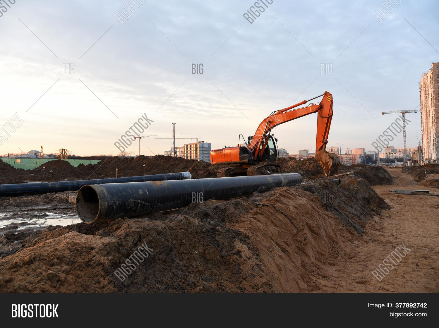 Red Excavator During Image & Photo (Free Trial) | Bigstock
