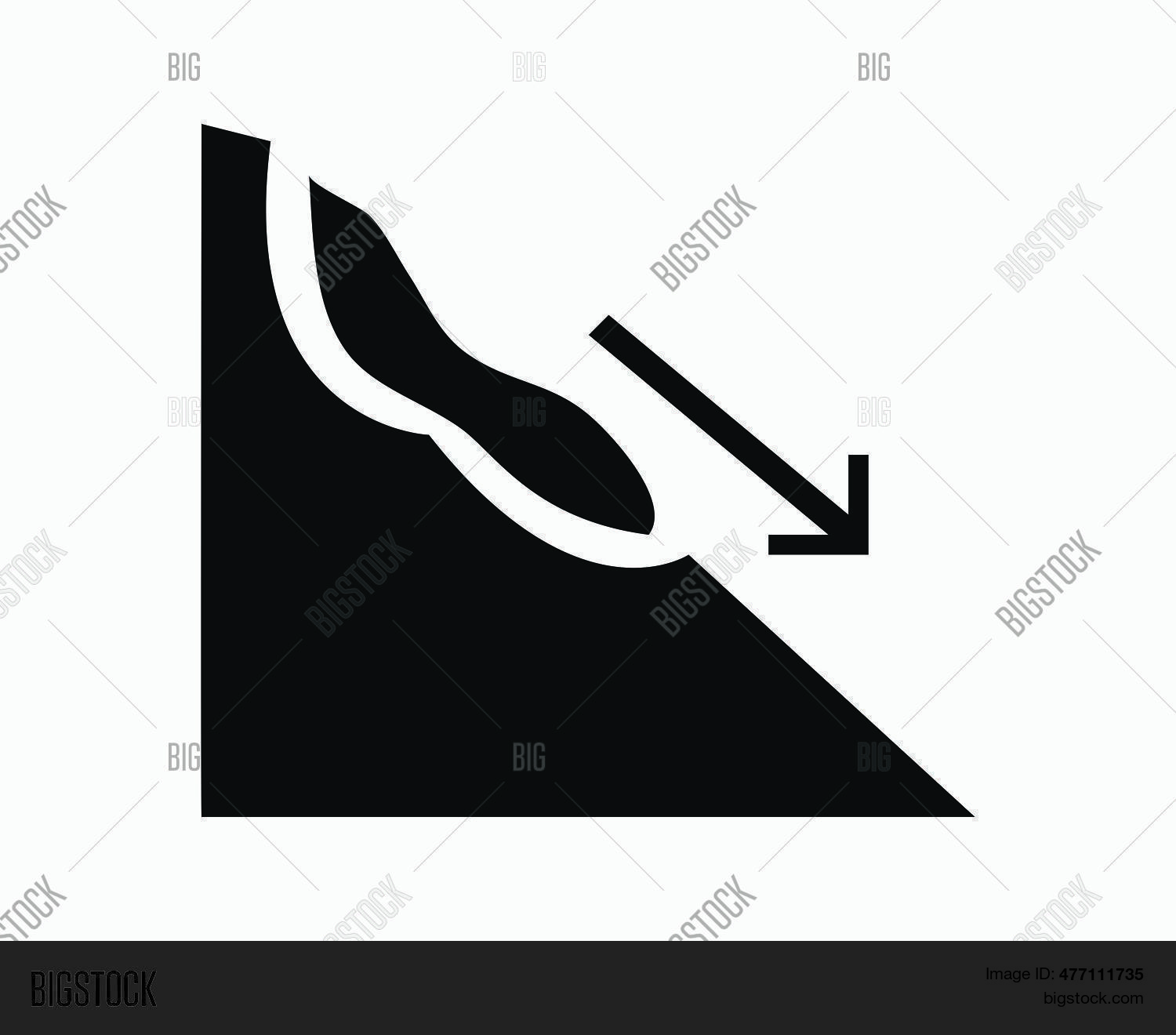 Landslide Icon. Land Vector & Photo (Free Trial) | Bigstock