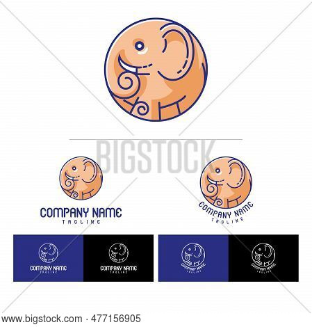 Elephant Circle Logo Vector & Photo (Free Trial) | Bigstock