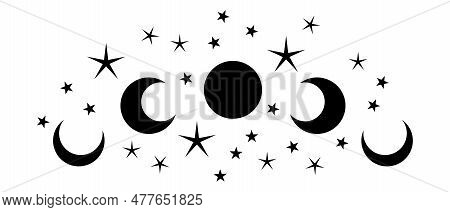 Magic Moon Stars Icon Vector & Photo (Free Trial) | Bigstock