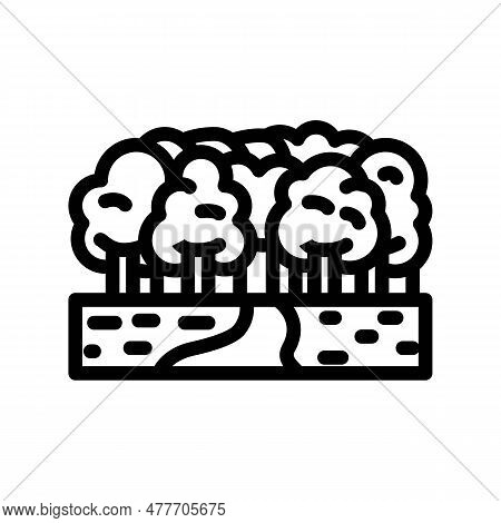 Forest Walk Autumn Season Line Icon Vector. Forest Walk Autumn Season ...