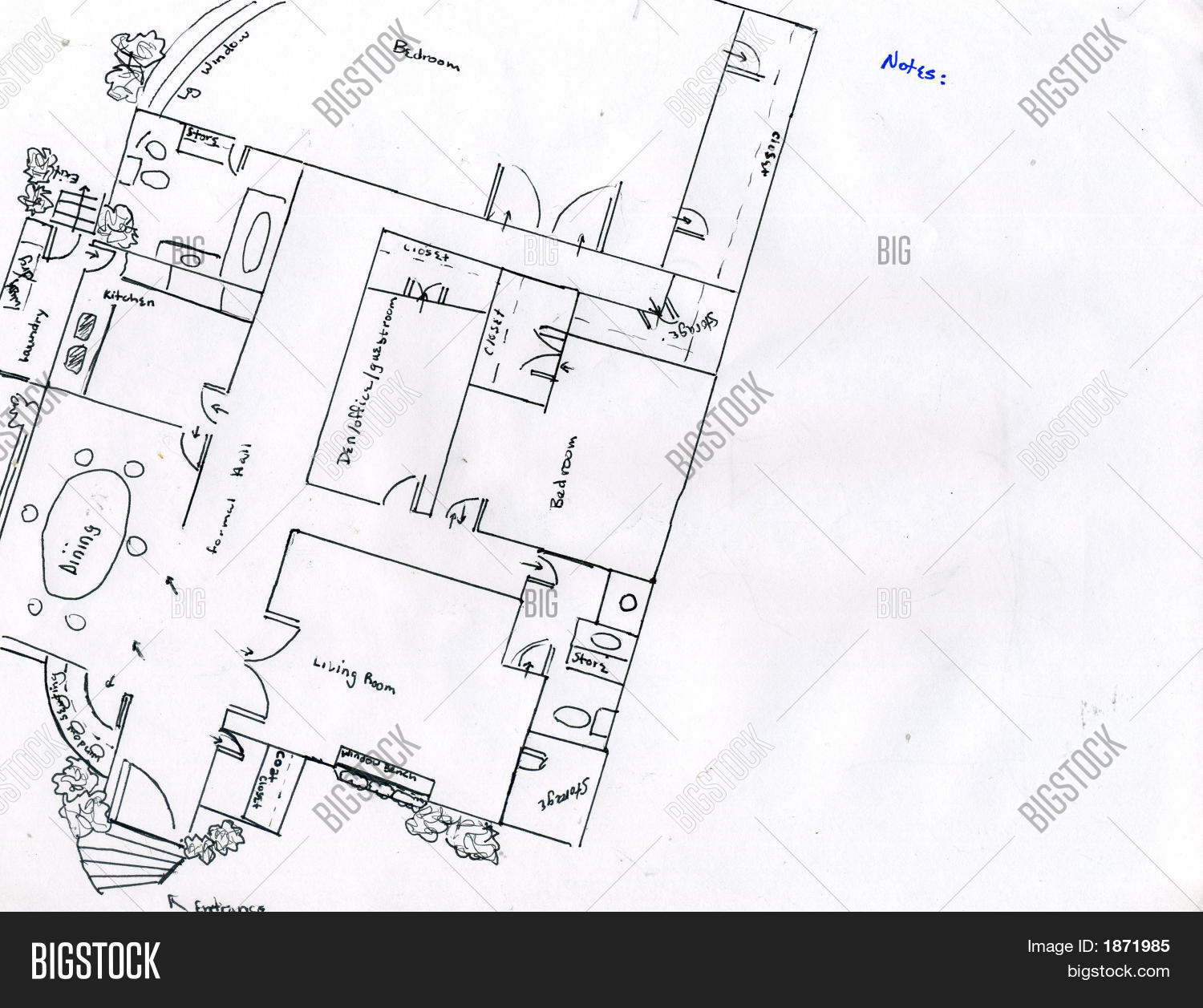 Floor Plan Drawign Image & Photo (Free Trial) | Bigstock