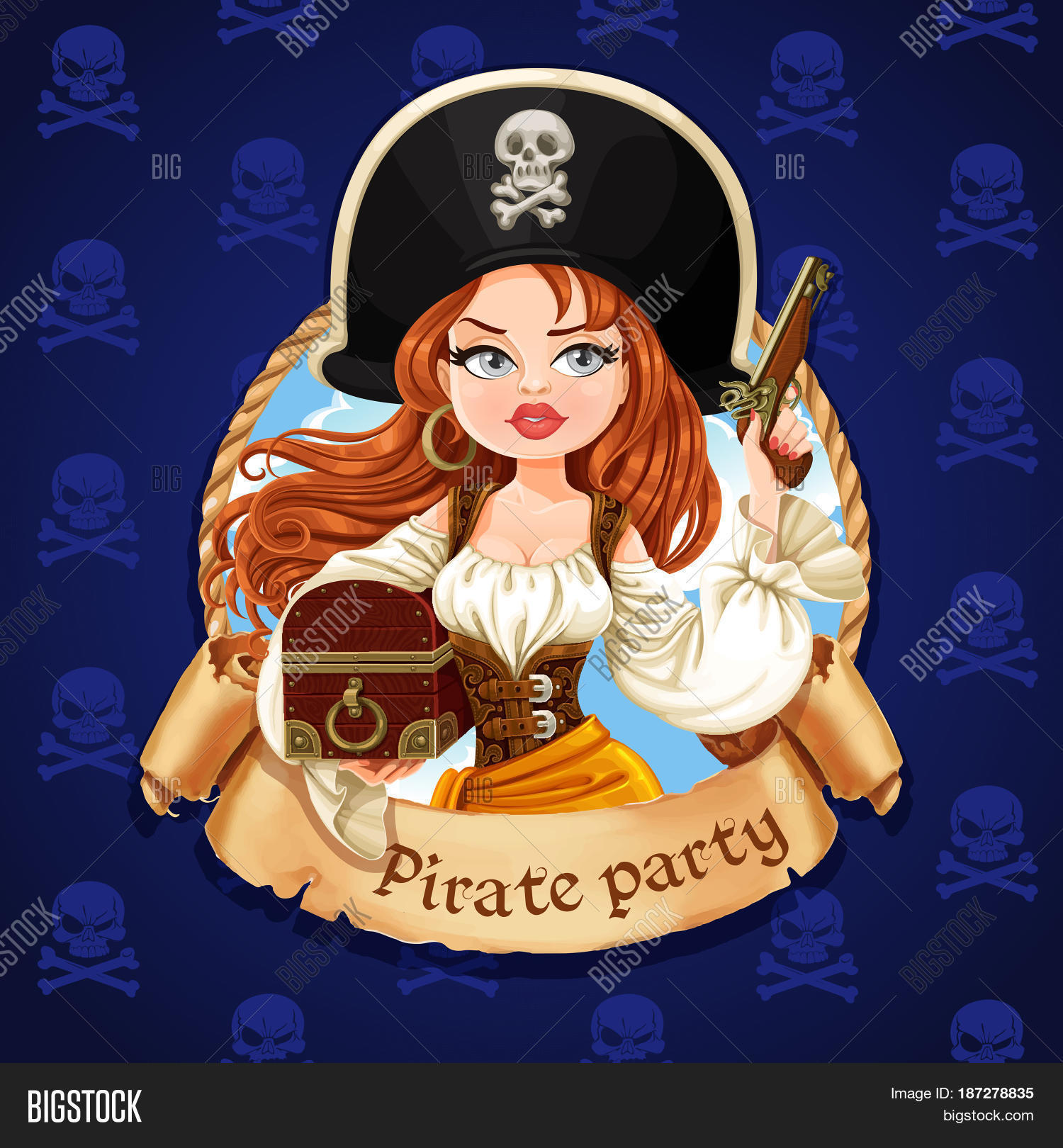 Beautiful Pirate Girl Vector & Photo (Free Trial) | Bigstock