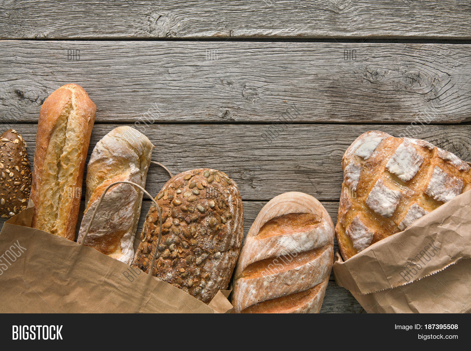Bread Border On Rustic Image & Photo (Free Trial) | Bigstock