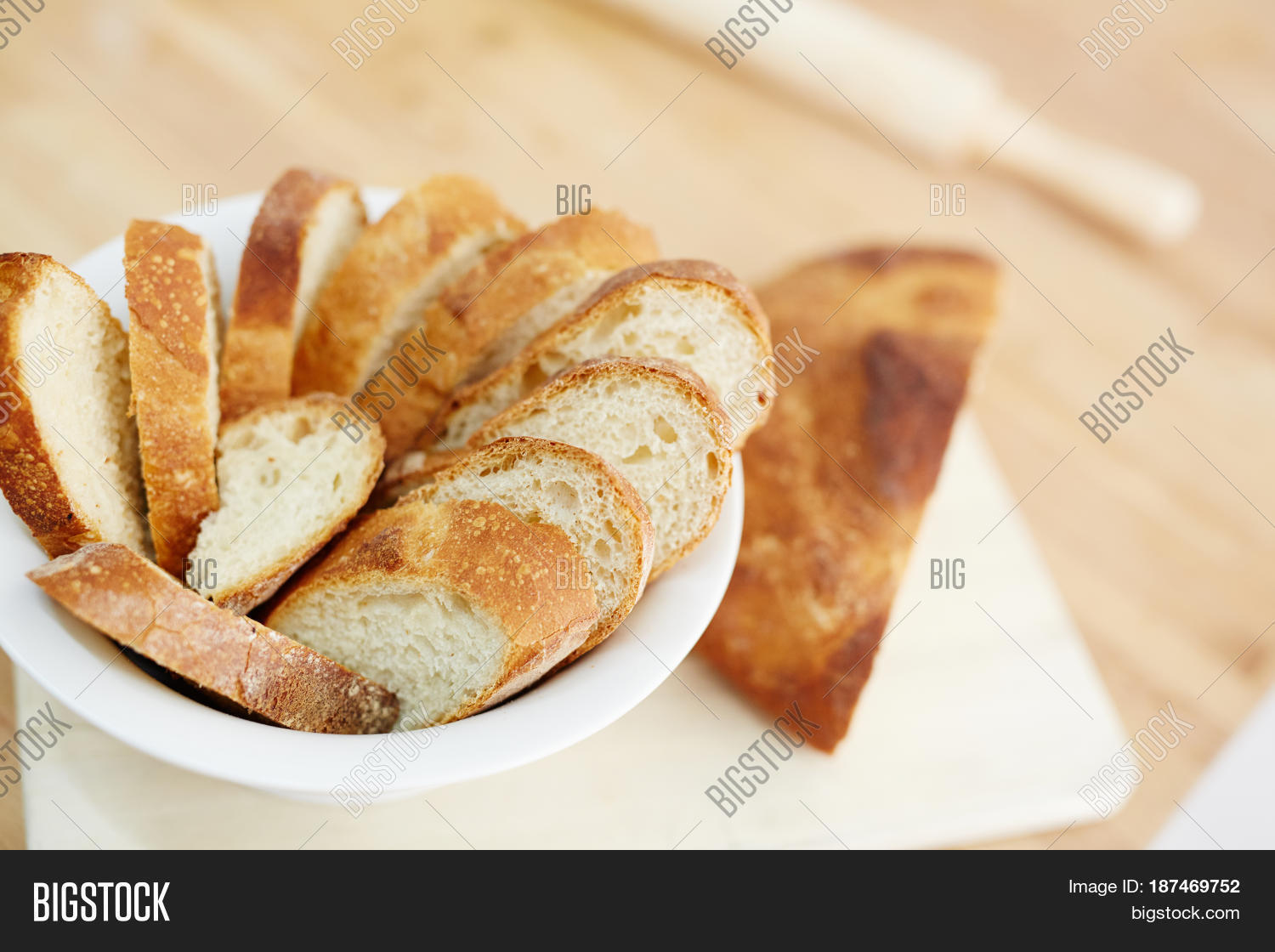 Plate Crusty Bread Cut Image & Photo (Free Trial) | Bigstock