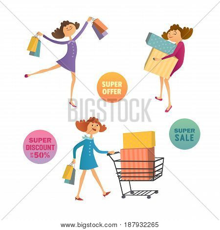 Happy Consumers Vector & Photo (Free Trial) | Bigstock