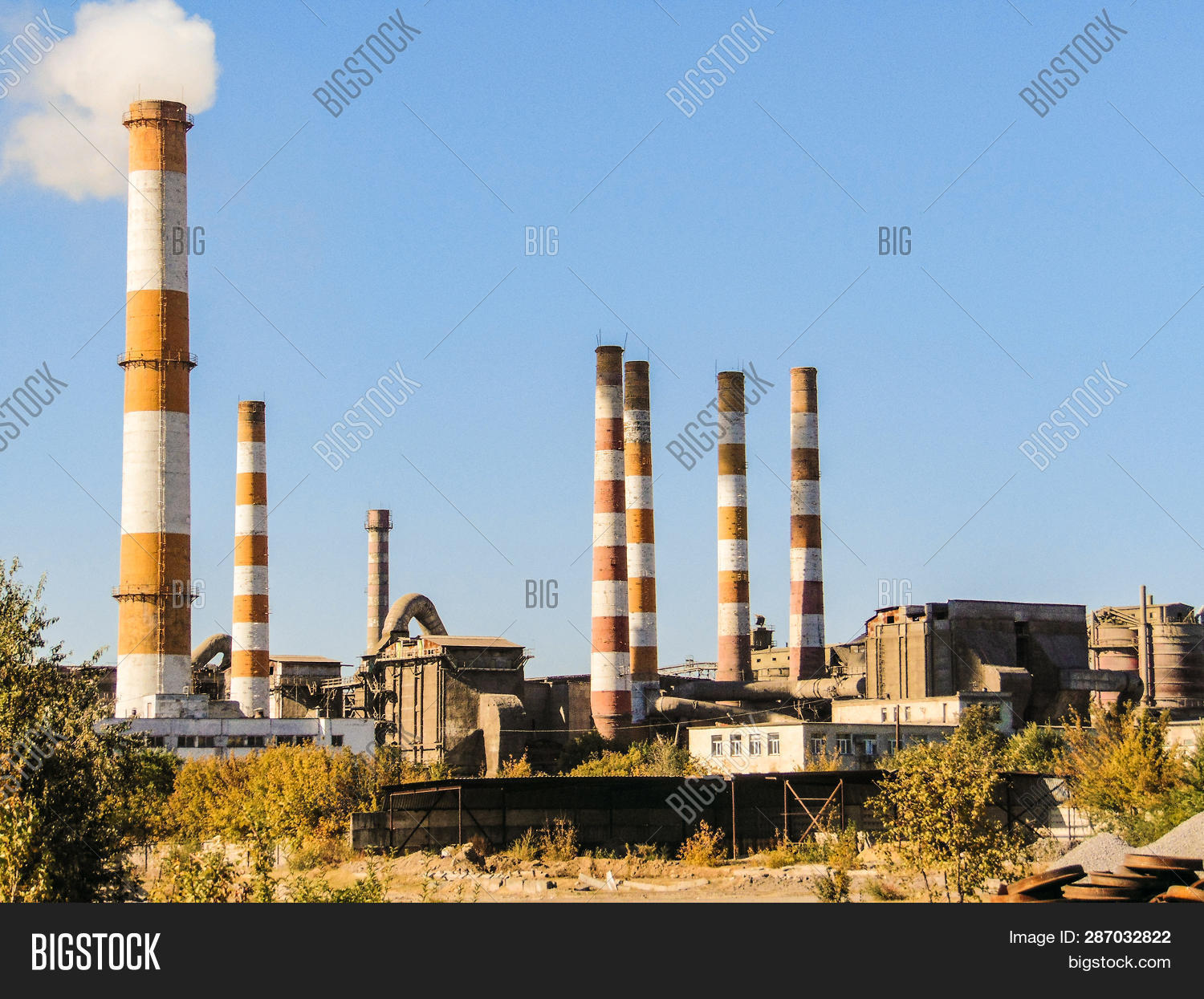 Old Factory Chimneys Image & Photo (Free Trial) | Bigstock