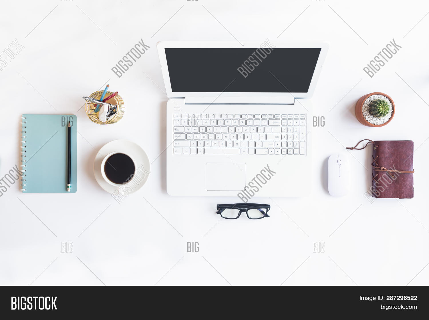 Top View Desk Office Image & Photo (Free Trial) | Bigstock