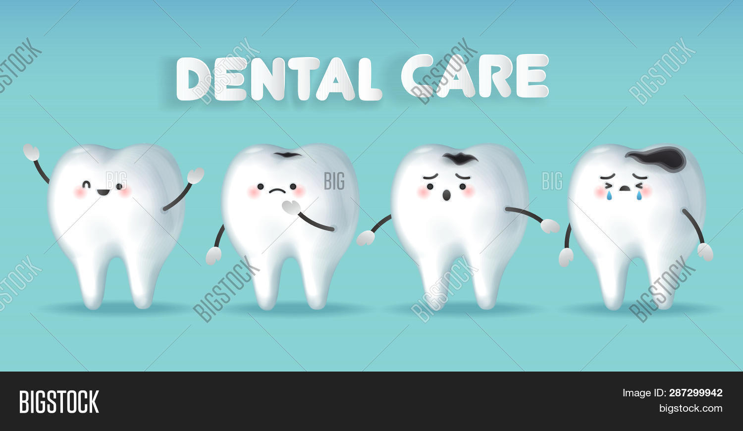 Cute Cartoon Tooth Vector & Photo (Free Trial) | Bigstock
