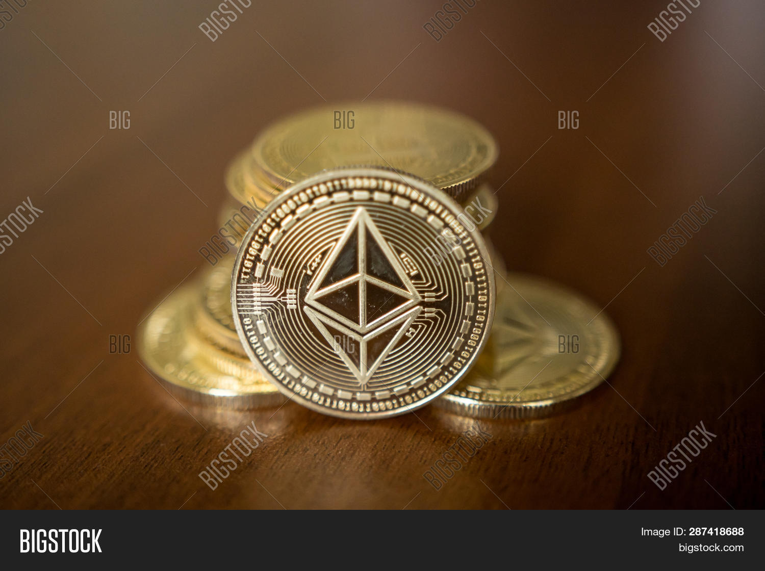 Golden Etherium Coin Image & Photo (Free Trial) | Bigstock