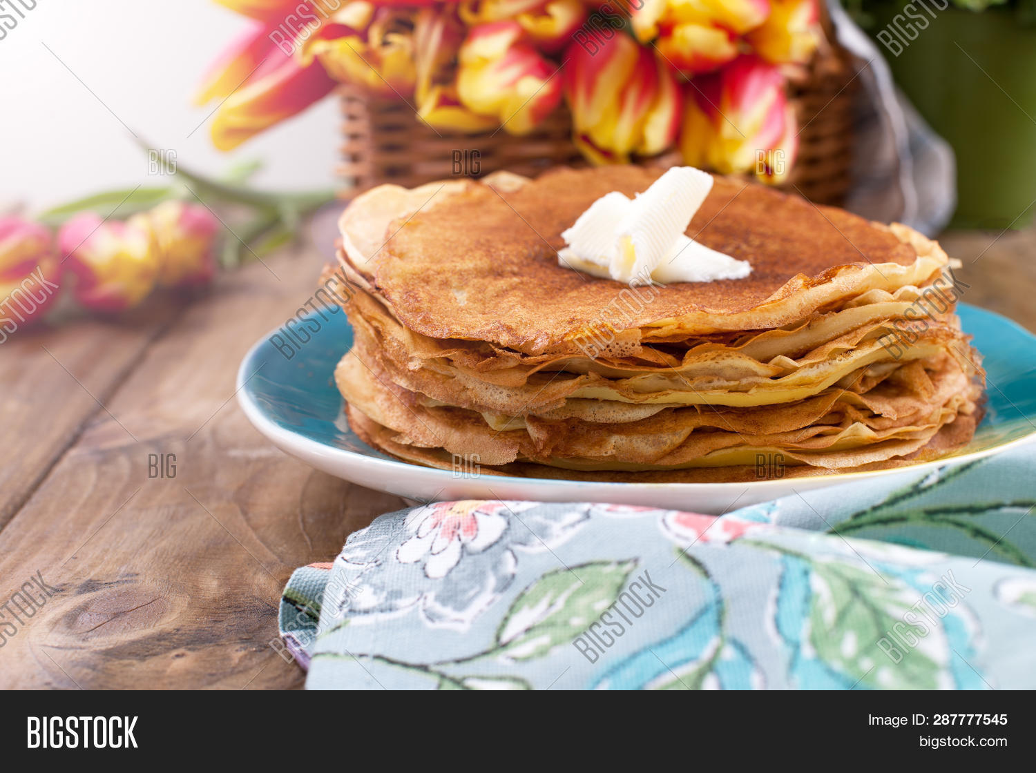 Lots Thin Pancakes On Image & Photo (Free Trial) | Bigstock