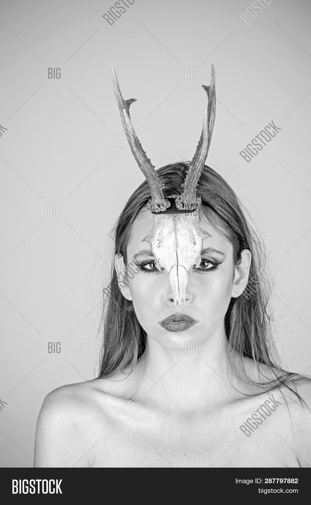 Woman Horns. Halloween Image & Photo (Free Trial) | Bigstock