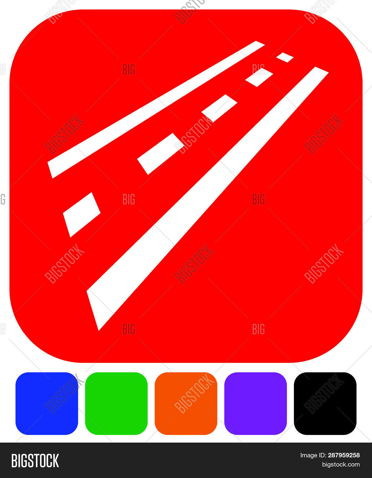 2-lane Road Icon Vector & Photo (Free Trial) | Bigstock