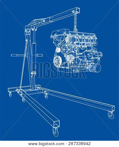 Engine Hoist Engine Vector & Photo (Free Trial) | Bigstock
