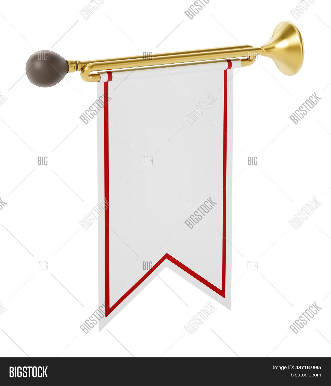 Trumpet White Flag Image & Photo (Free Trial) | Bigstock