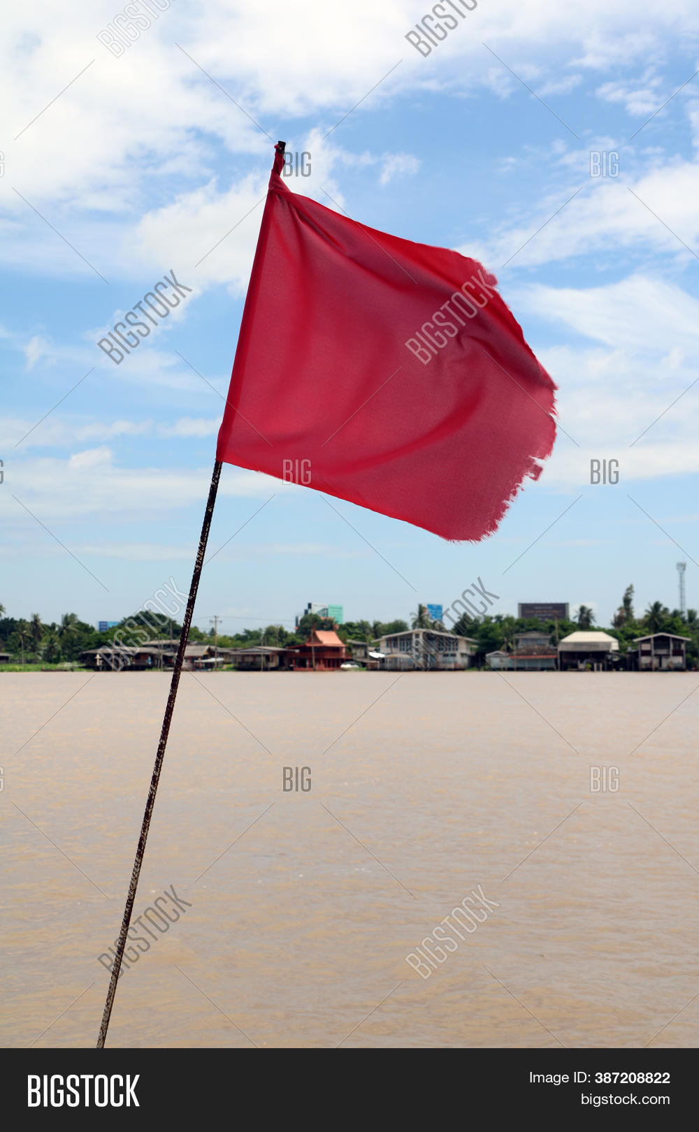 Red Flag Blowing Wind Image & Photo (Free Trial) | Bigstock