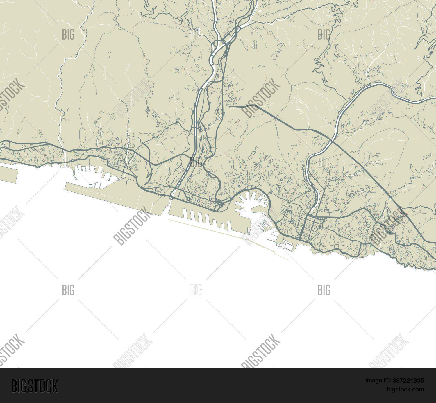 Detailed Map Genoa Vector & Photo (Free Trial) | Bigstock
