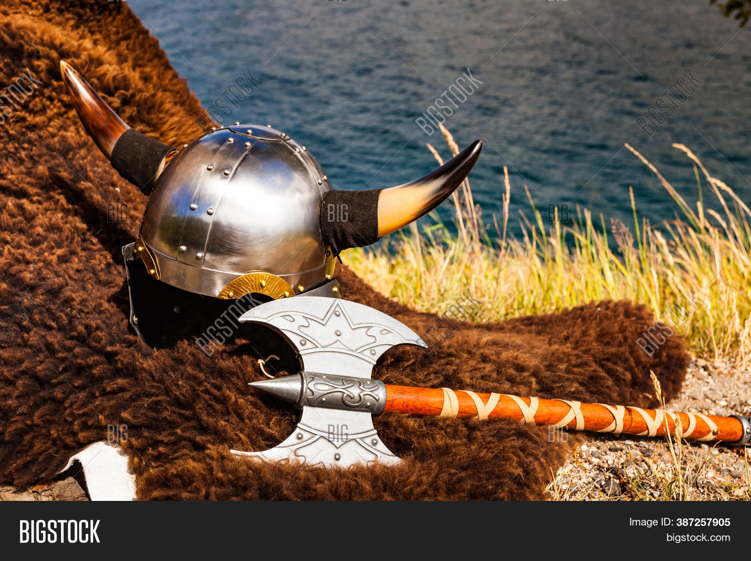Viking Helmet Weapons Image & Photo (Free Trial) | Bigstock