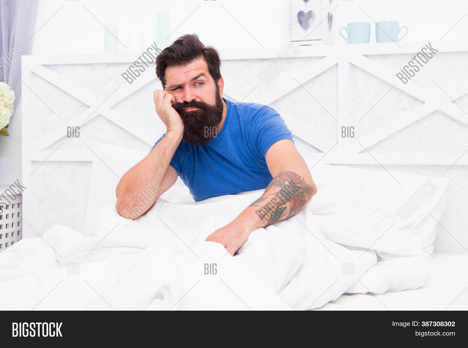 Upset Sleepy Man Beard Image & Photo (Free Trial) | Bigstock
