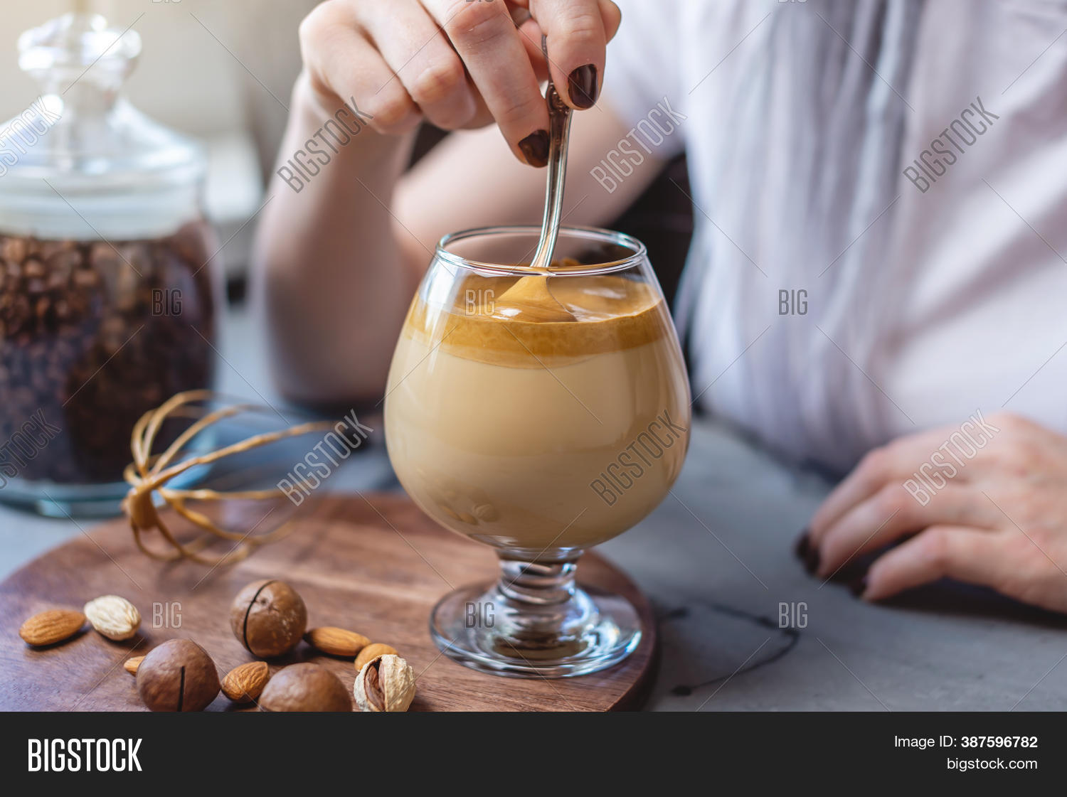 Woman Uses Spoon Stir Image & Photo (Free Trial) | Bigstock