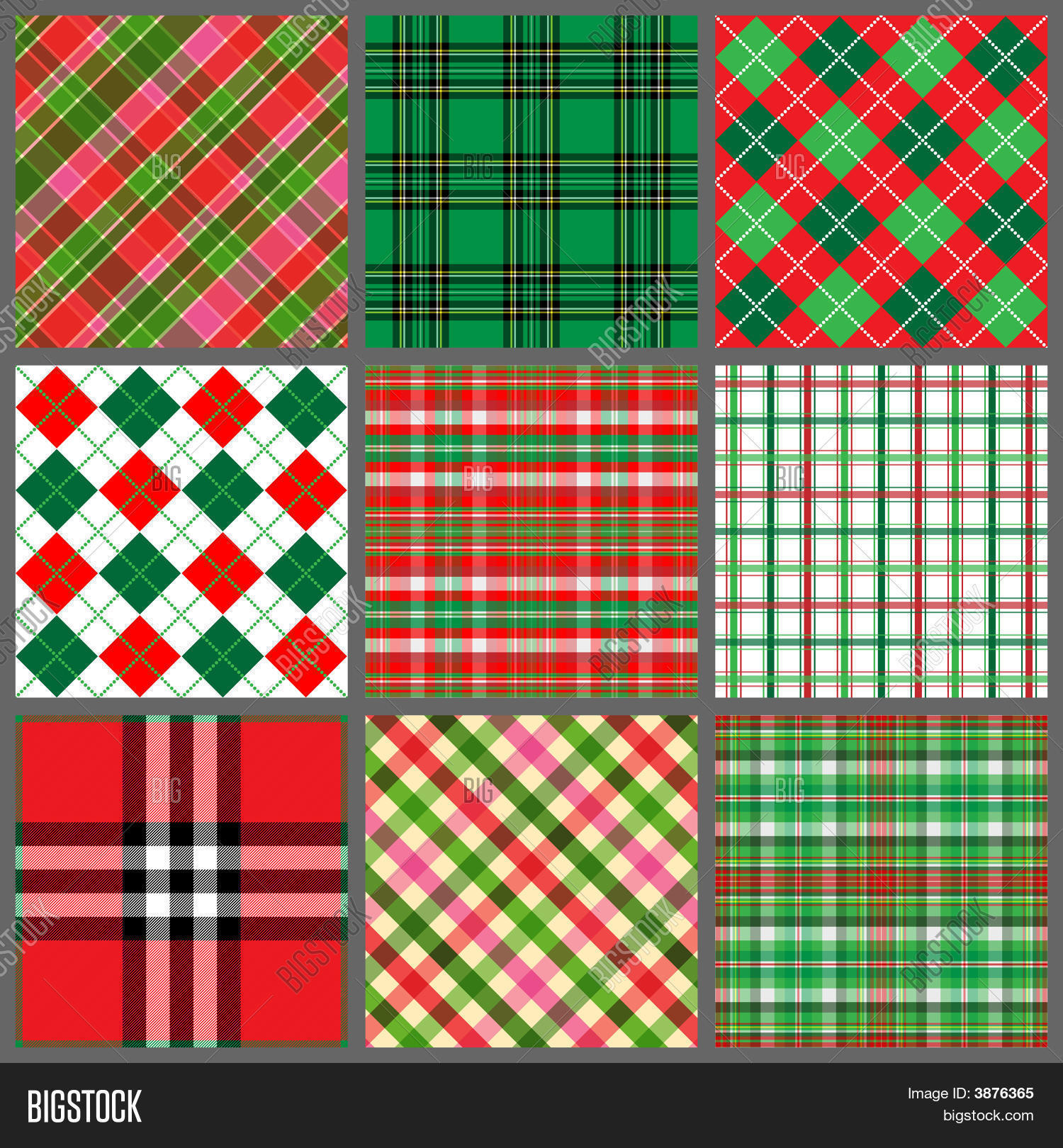 Set Christmas Plaids Image & Photo (Free Trial) | Bigstock