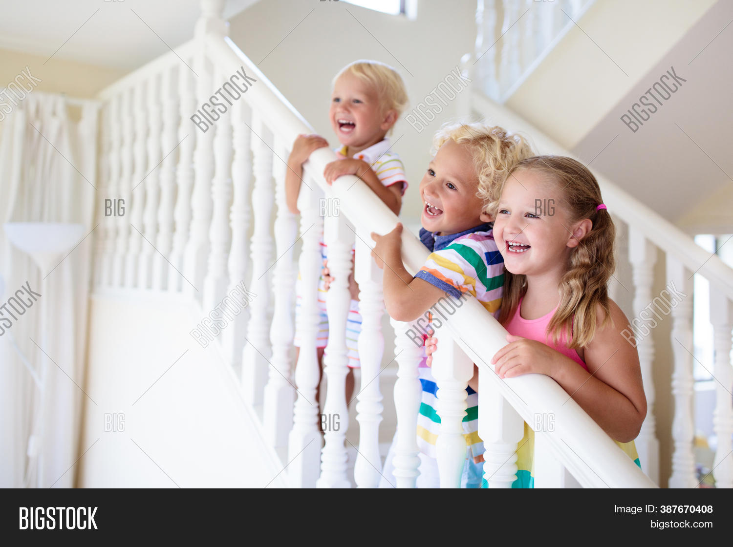 Kids On Stairs. Child Image & Photo (Free Trial) | Bigstock