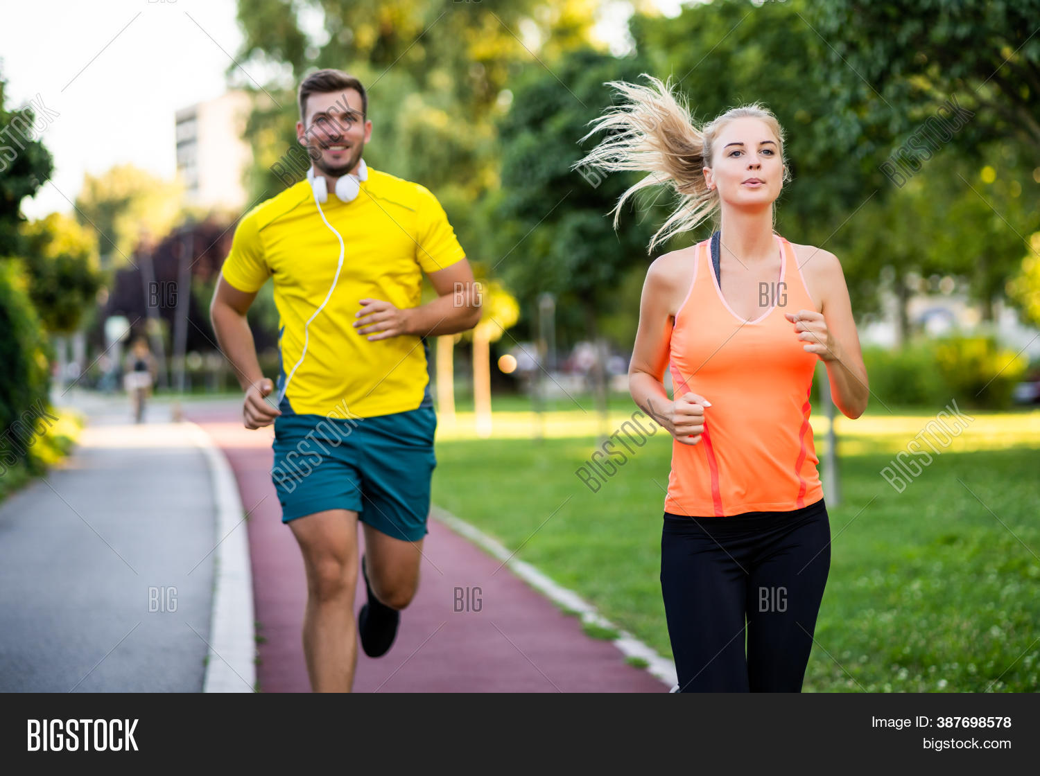 Young Couple Jogging Image & Photo (Free Trial) | Bigstock