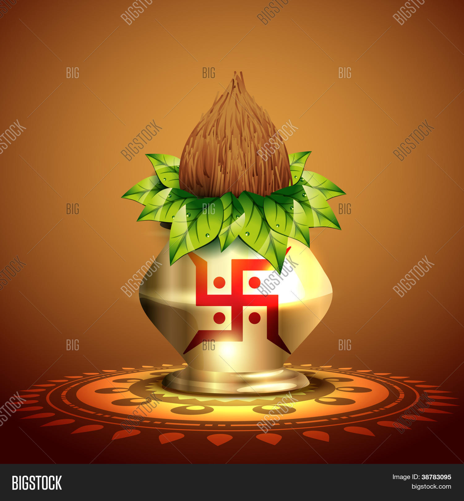 Vector Pooja Kalash Vector & Photo (Free Trial) | Bigstock