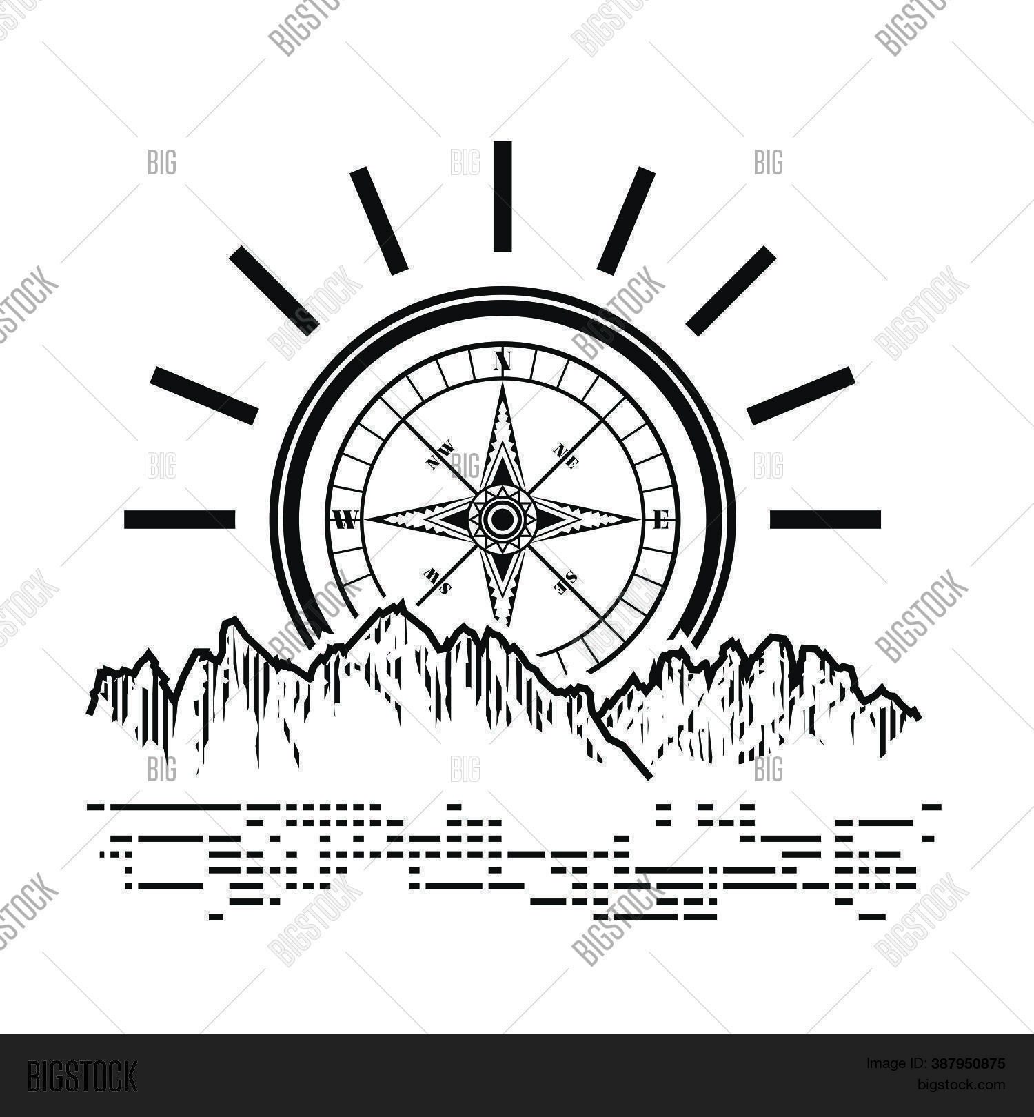 Compass Shining Over Vector & Photo (Free Trial) | Bigstock
