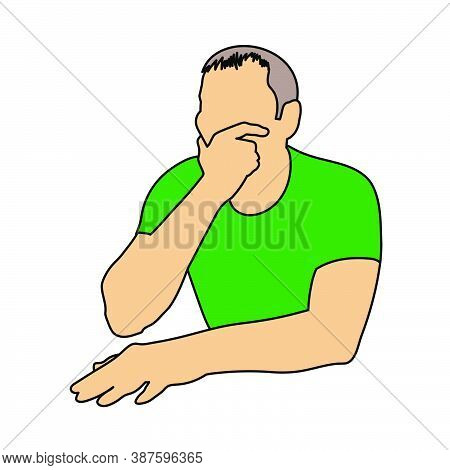 Thinking Man Icon. Vector & Photo (Free Trial) | Bigstock