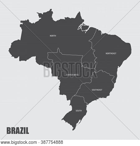 Brazil Map Divided Vector & Photo (Free Trial) | Bigstock
