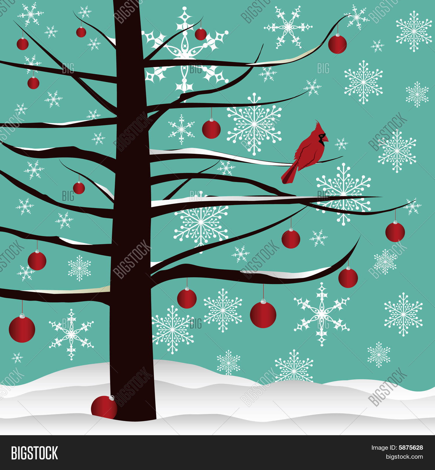 Christmas Tree Red Vector & Photo (Free Trial) | Bigstock