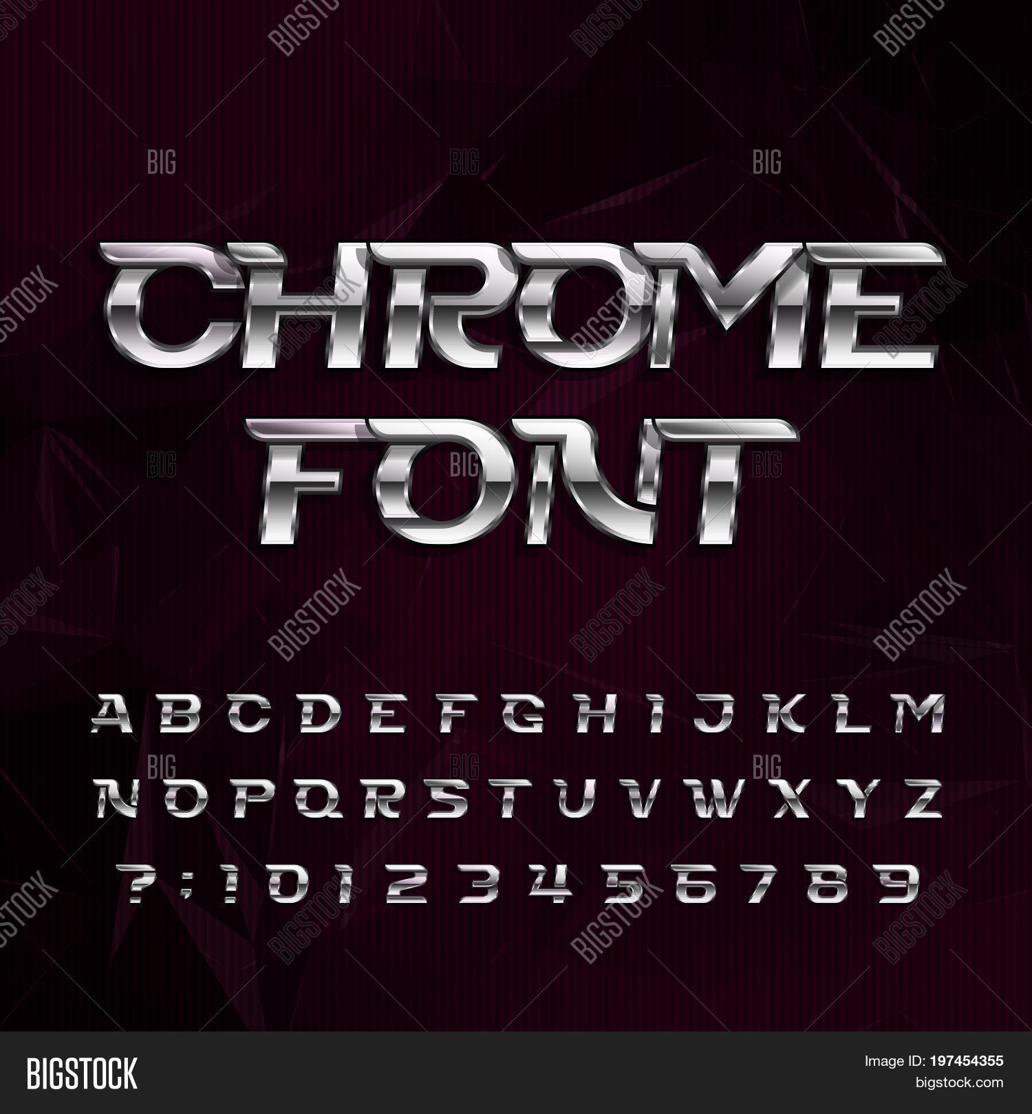 Chrome Alphabet Font Vector & Photo (Free Trial) | Bigstock