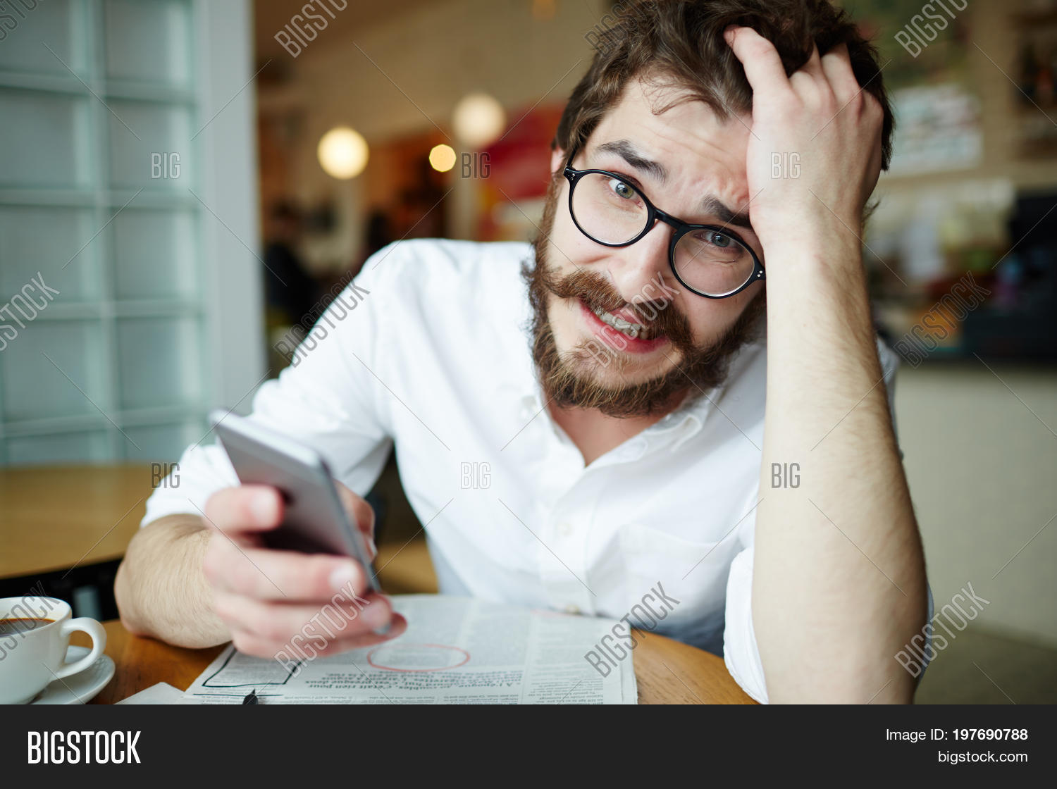 Nervous Man Smartphone Image & Photo (Free Trial) | Bigstock