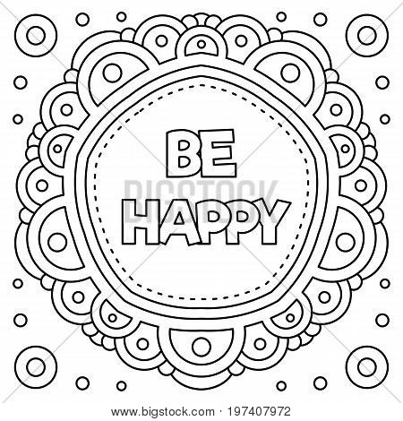 Be Happy. Coloring Vector & Photo (Free Trial) | Bigstock