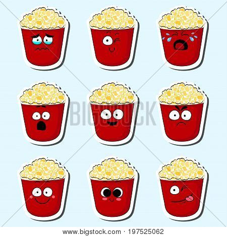 Cartoon Popcorn Cute Vector & Photo (Free Trial) | Bigstock