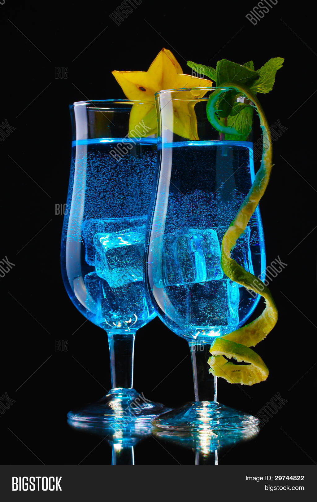 Blue Cocktail Glasses Image & Photo (Free Trial) | Bigstock