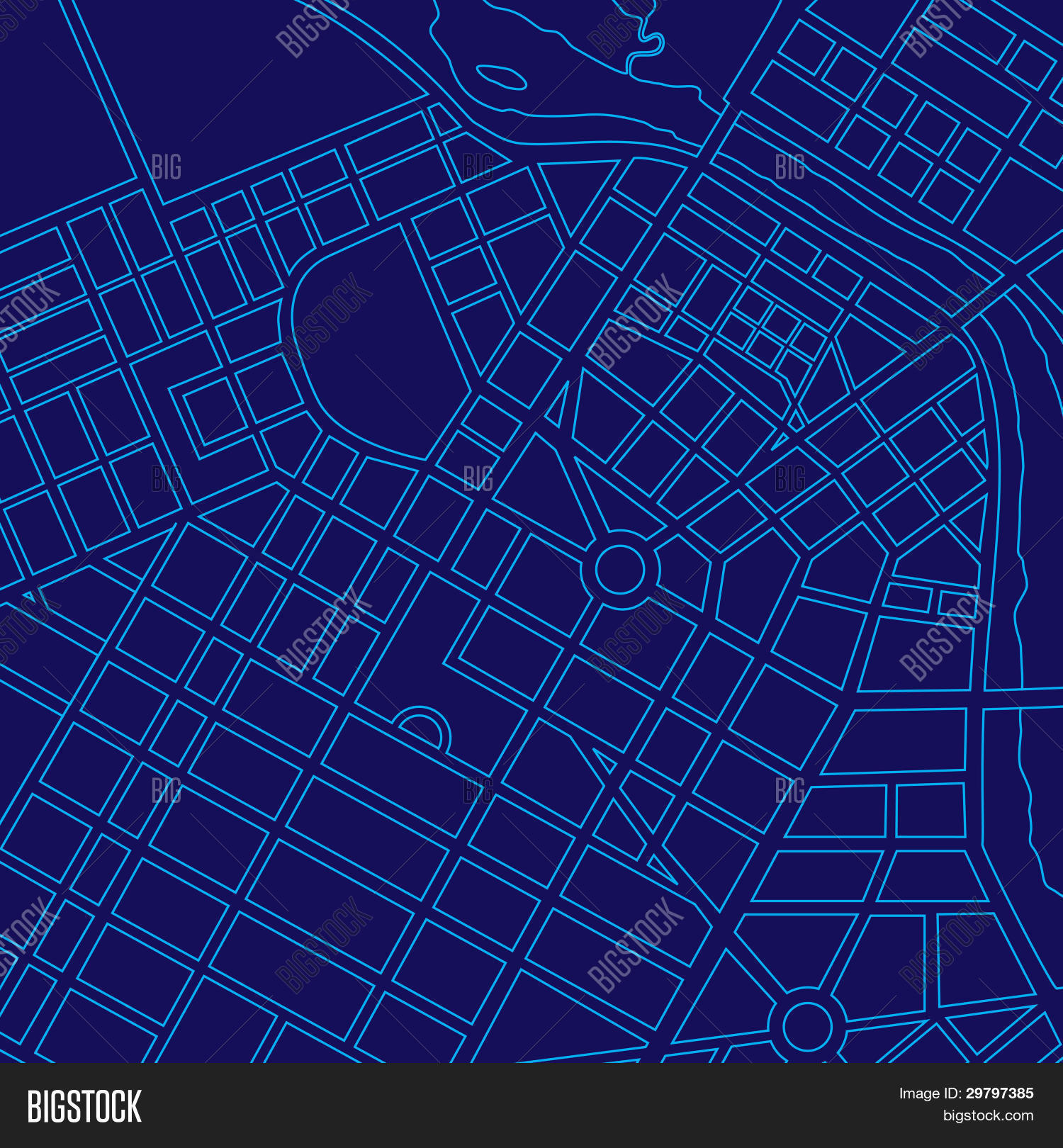 Blue Digital Map Image & Photo (Free Trial) | Bigstock