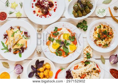Food Table Top View. Image & Photo (Free Trial) | Bigstock