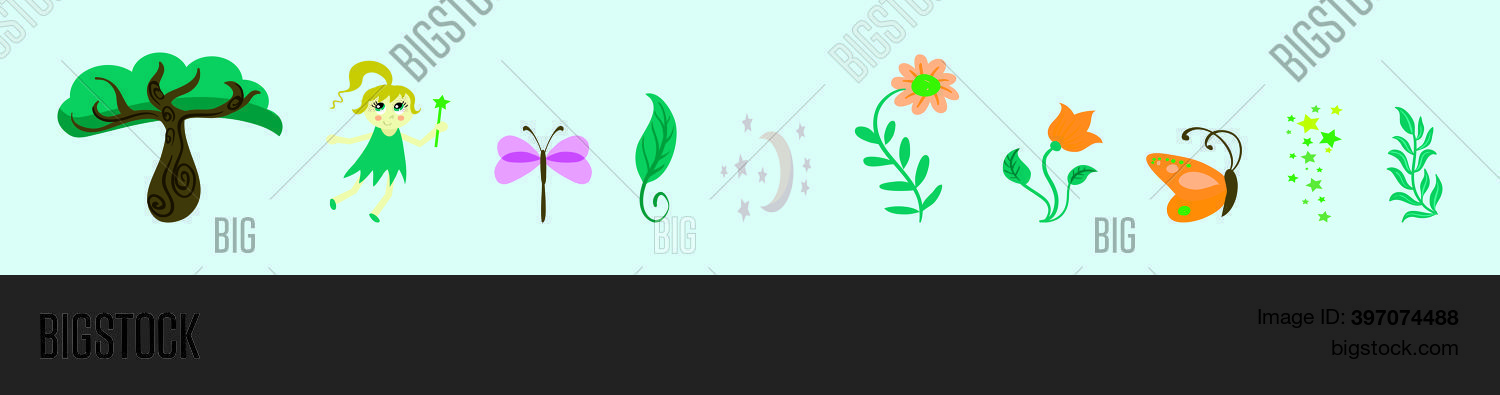 Set Pixie Cartoon Vector & Photo (Free Trial) | Bigstock