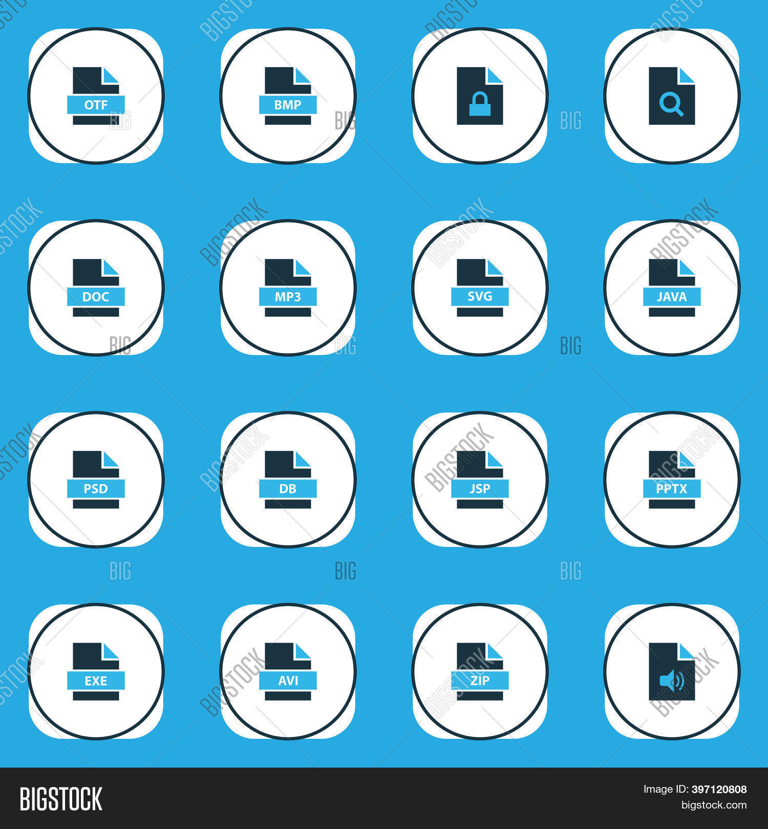 File Icons Colored Set Image & Photo (Free Trial) | Bigstock